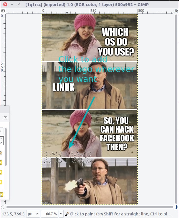 How To Add Watermark In GIMP In Linux