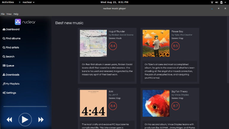 Nuclear Music Player for Multi Source Music Streaming in Linux