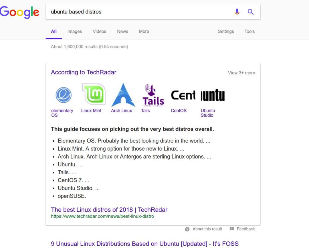 LOL! Google Thinks Arch Linux is Based on Ubuntu