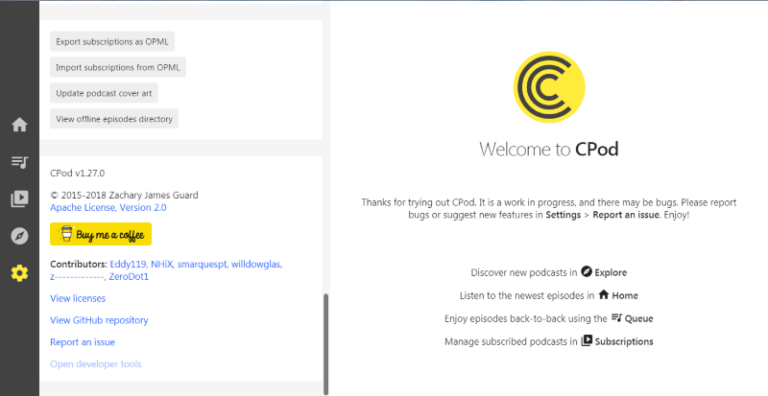 CPod: An Open Source, Cross-platform Podcast App