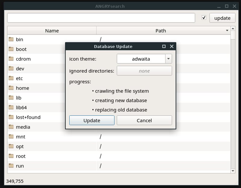 ANGRYsearch - Quick Search GUI Tool for Linux