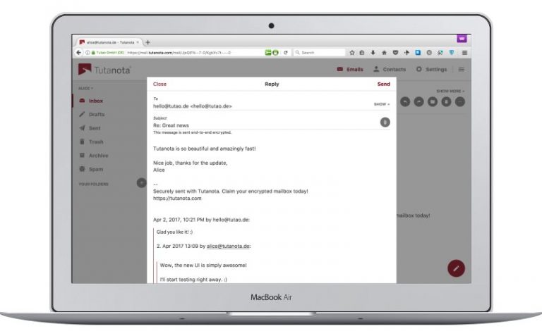 Secure Email Service Tutanota Has a Desktop App Now