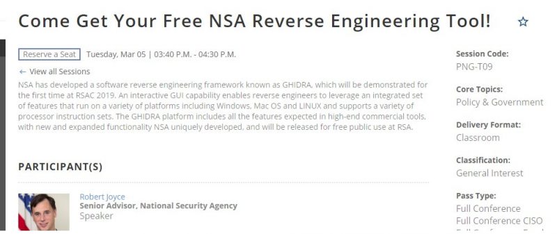 NSA has Open Sourced its Reverse Engineering Tool Ghidra