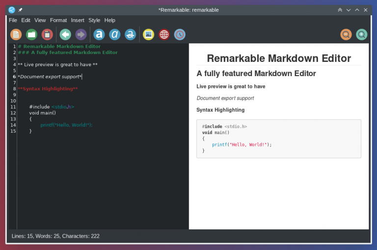 Remarkable A Tiny Github Flavored Markdown Editor For Linux