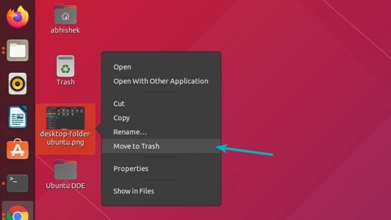 Using Files and Folders on Desktop Screen in Ubuntu