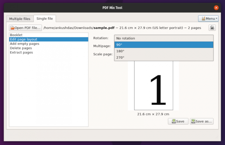 Perform Common PDF Editing Tasks Like Merge, Split, Rotate With Free and Open Source PDF Mix Tool