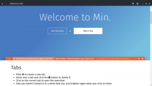 Min: An Open Source Web Browser for Minimalists
