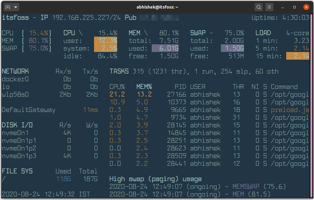 Glances A Versatile System Monitoring Tool For Linux Systems