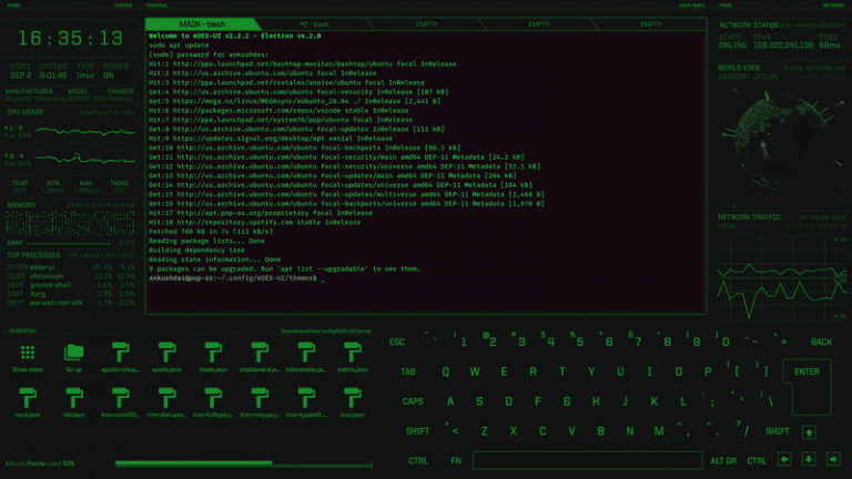 Meet eDEX-UI, A Sci-Fi Inspired Linux Terminal Emulator With Some Cool ...