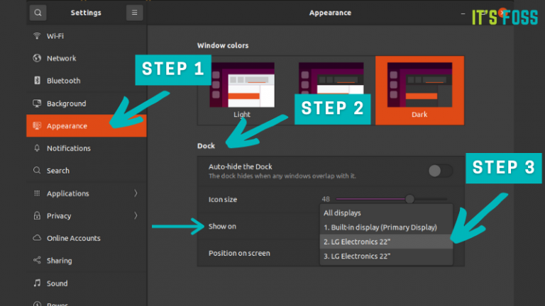 How to Change the Dock Position and Move it to the Bottom in Ubuntu