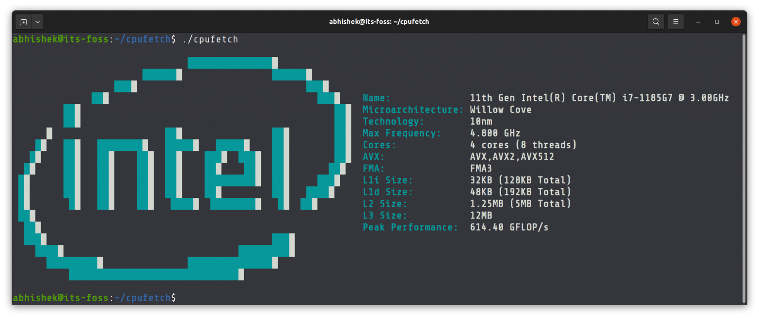 Show CPU Details Beautifully in Linux Terminal With CPUFetch