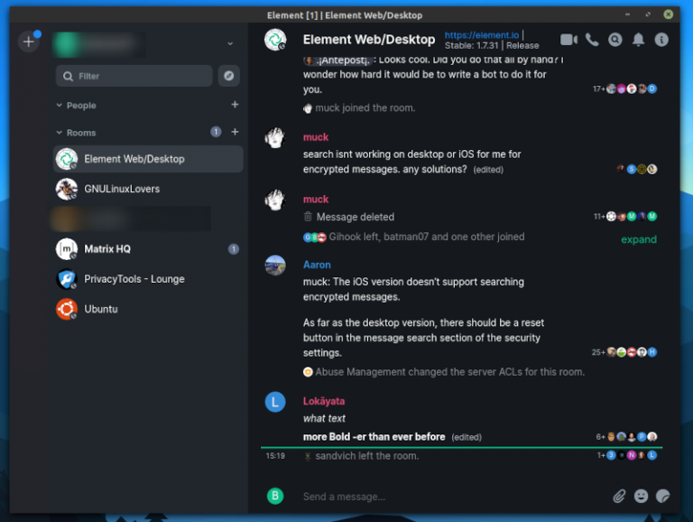 Element: A Cross-Platform Decentralized Open-Source Messaging App