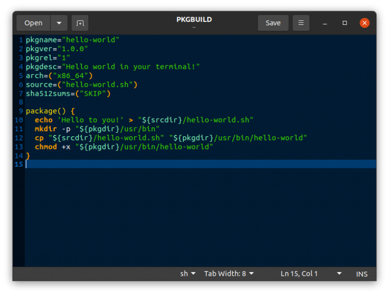 Creating a PKGBUILD to Make Packages for Arch Linux