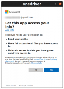 Mount Microsoft OneDrive in Linux With OneDriver GUI Tool