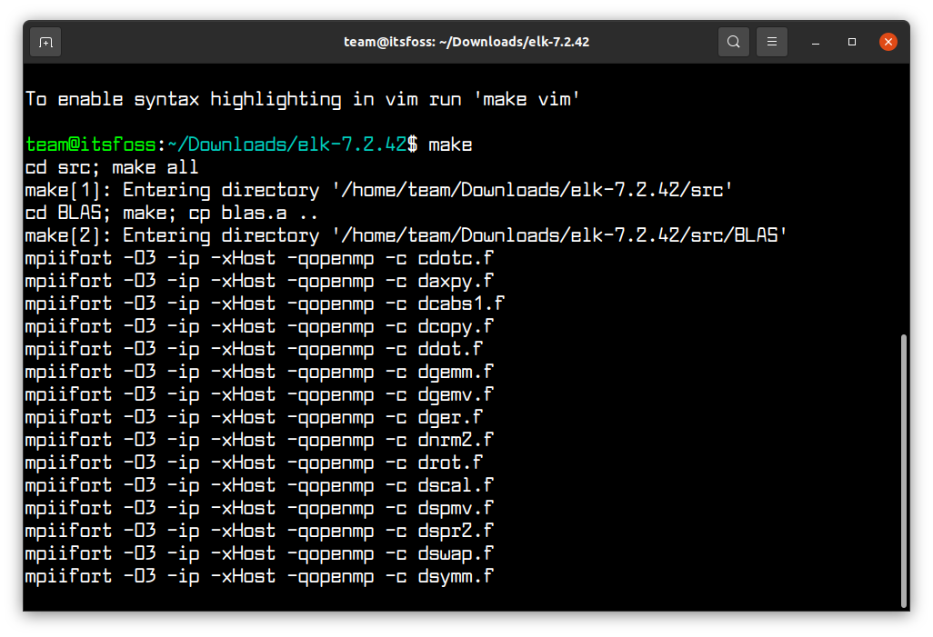 Install and Set-up ELK Code Physics Software on Ubuntu