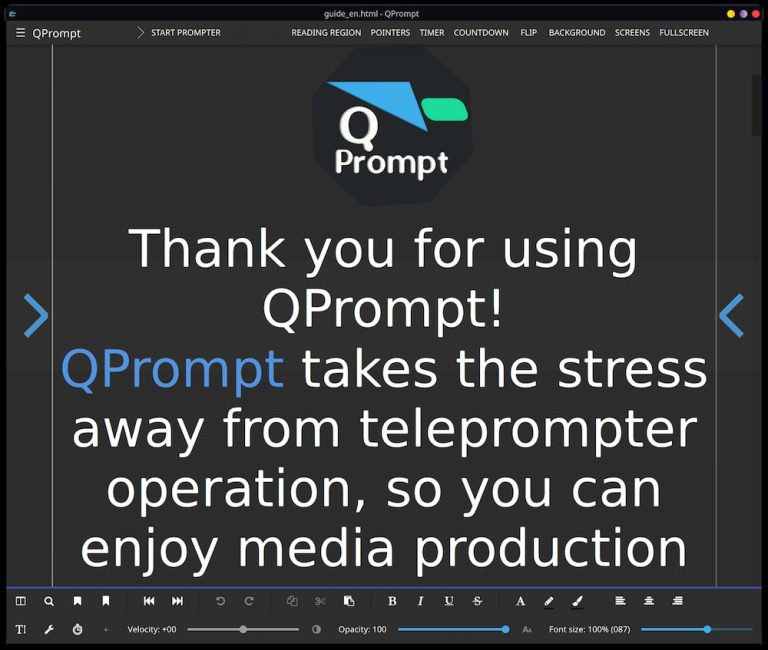 QPrompt is a Free and Open Source Teleprompter for Video Creators
