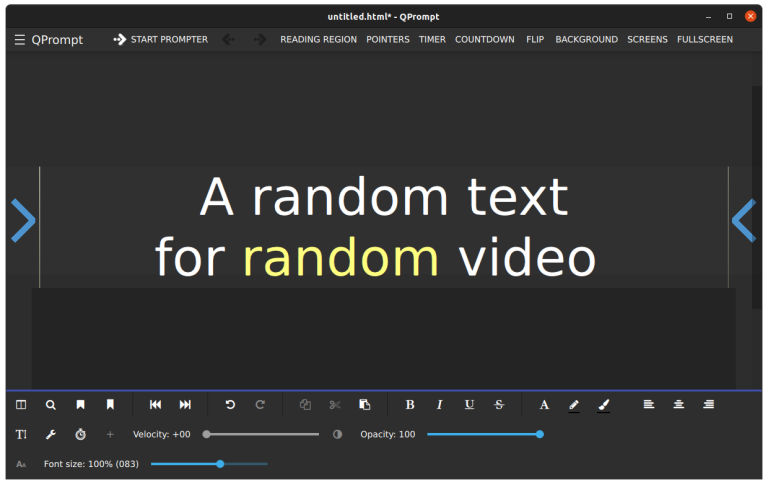 QPrompt is a Free and Open Source Teleprompter for Video Creators
