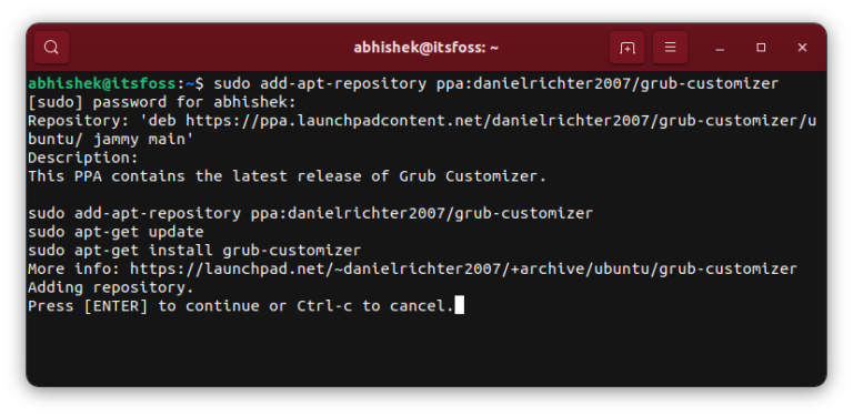 How to Install Grub Customizer on Ubuntu