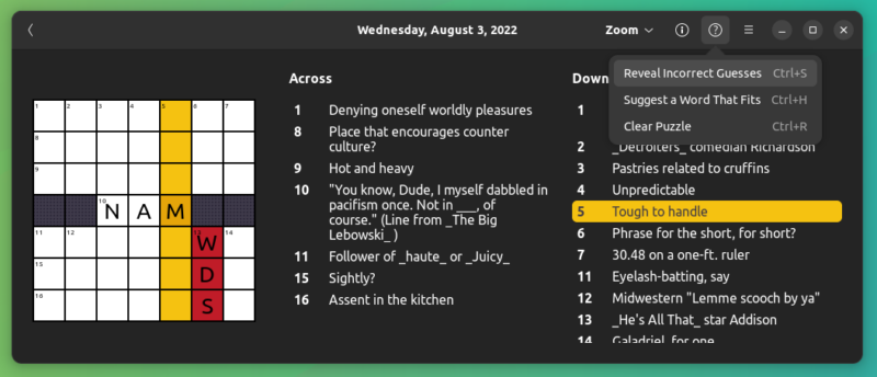 Play Crossword Puzzle Games on Linux Desktop With this Brand New GNOME App
