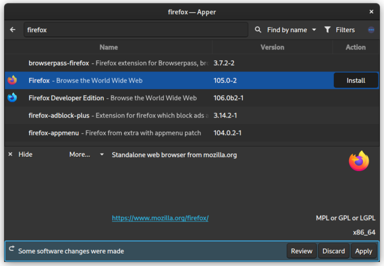 GUI Apps for Package Management in Arch Linux