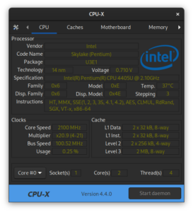 CPU-X an Alternative to CPU-Z for Linux