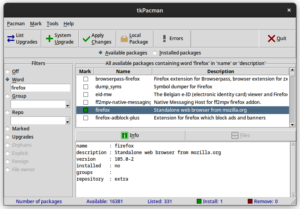 GUI Apps for Package Management in Arch Linux